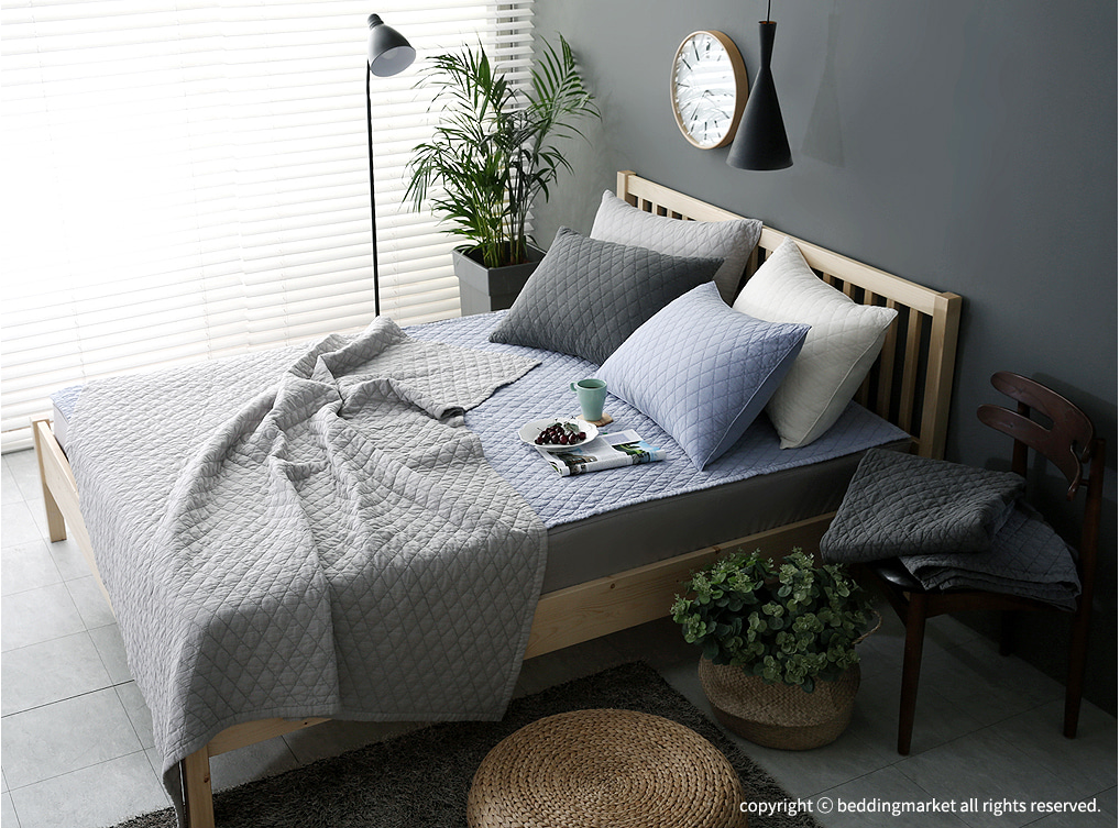 [베딩랜드] 마일로 피그먼트 베딩세트 차콜 - Q – hanpoom
