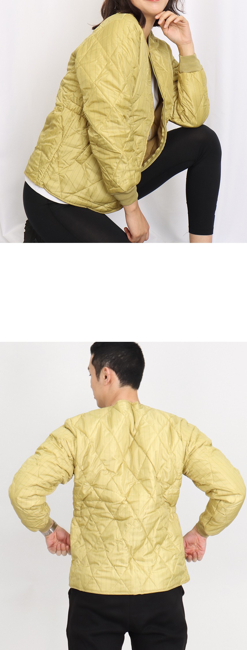 Military Unisex Lyrex Original Winter Quilted Jacket Yellow – hanpoom